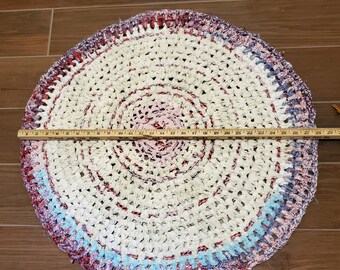 Hand Crocheted Shabby Chic Rag Rug - Etsy
