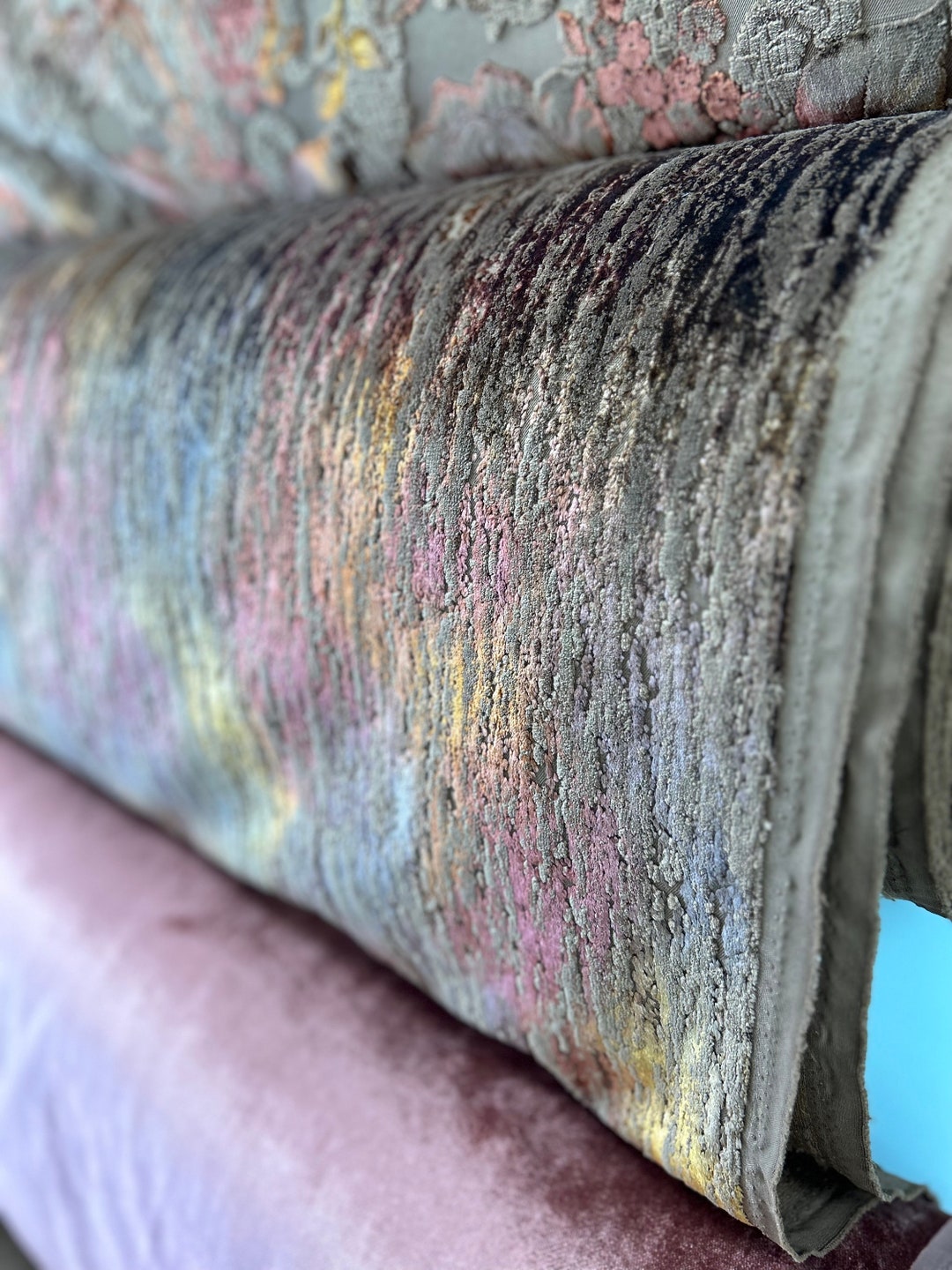 Luxurious Brown Bark Patterned Velvet Fabric, Decorative Durable ...