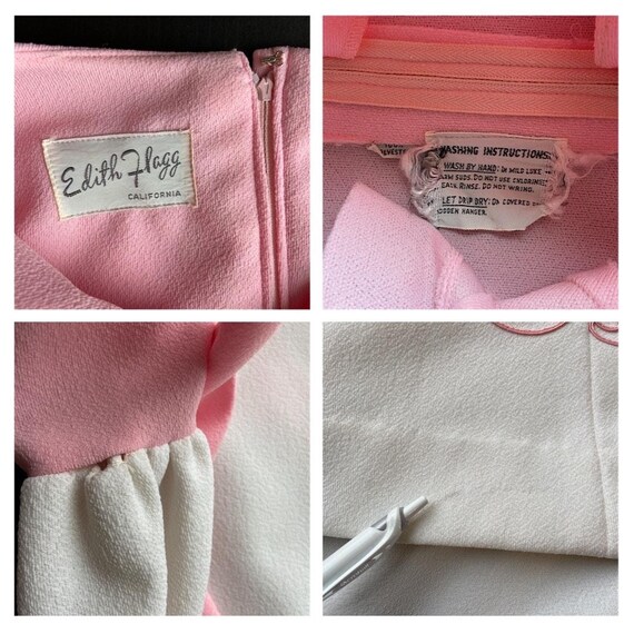 Vintage 1960's Edith Flagg Pink and White Sleeveless … - Gem