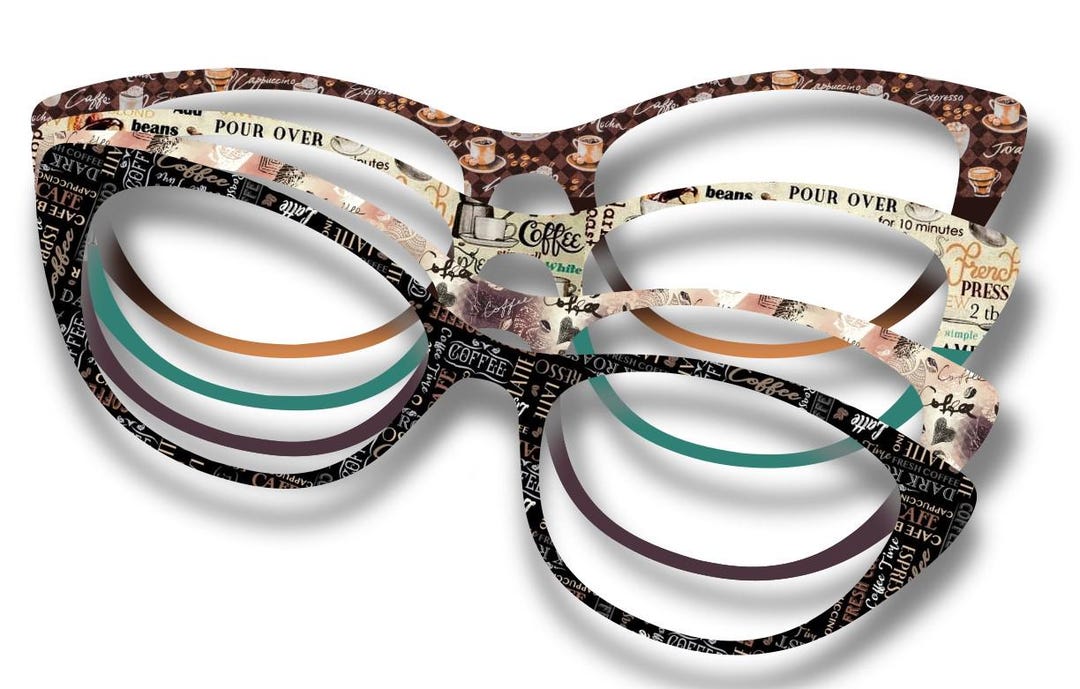 Coffee Cup Eyeglass Toppers: Espresso Print Frame Decoration - Etsy
