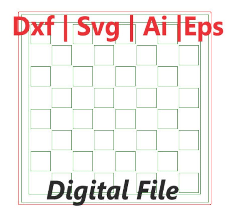 DXF Alternate Square Chess Board/ CNC Router Chessboard File/ SVG Chess ...