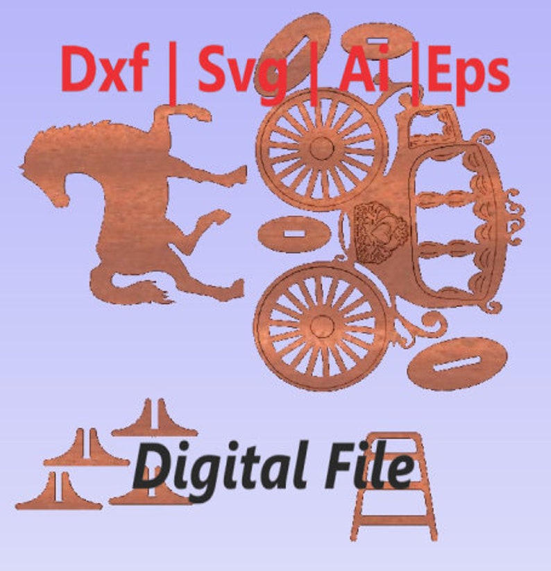DXF Freestanding Princess Carriage Digital File/ Dxf File/ Svg File ...