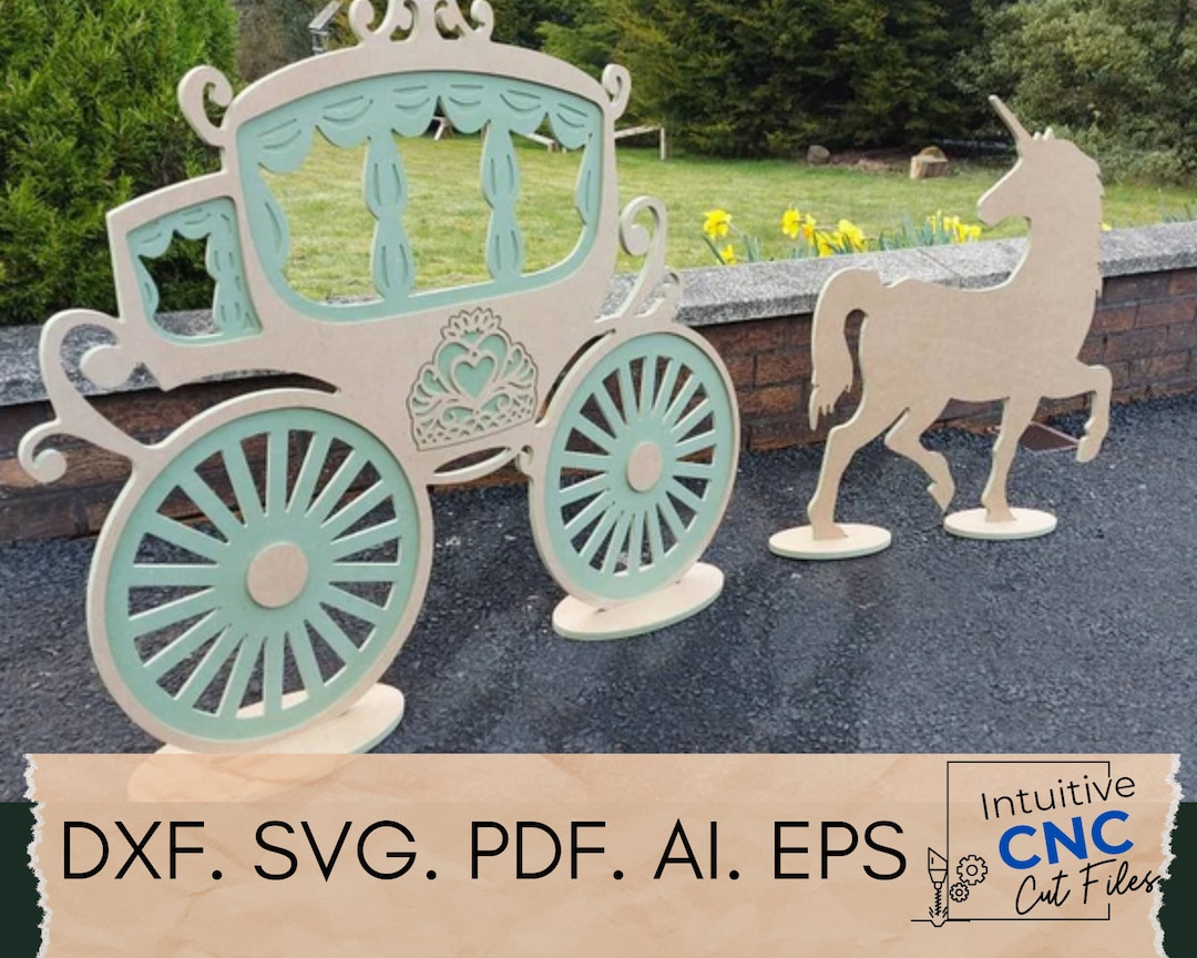 DXF Freestanding Princess Carriage Digital File/ Dxf File/ Svg File ...