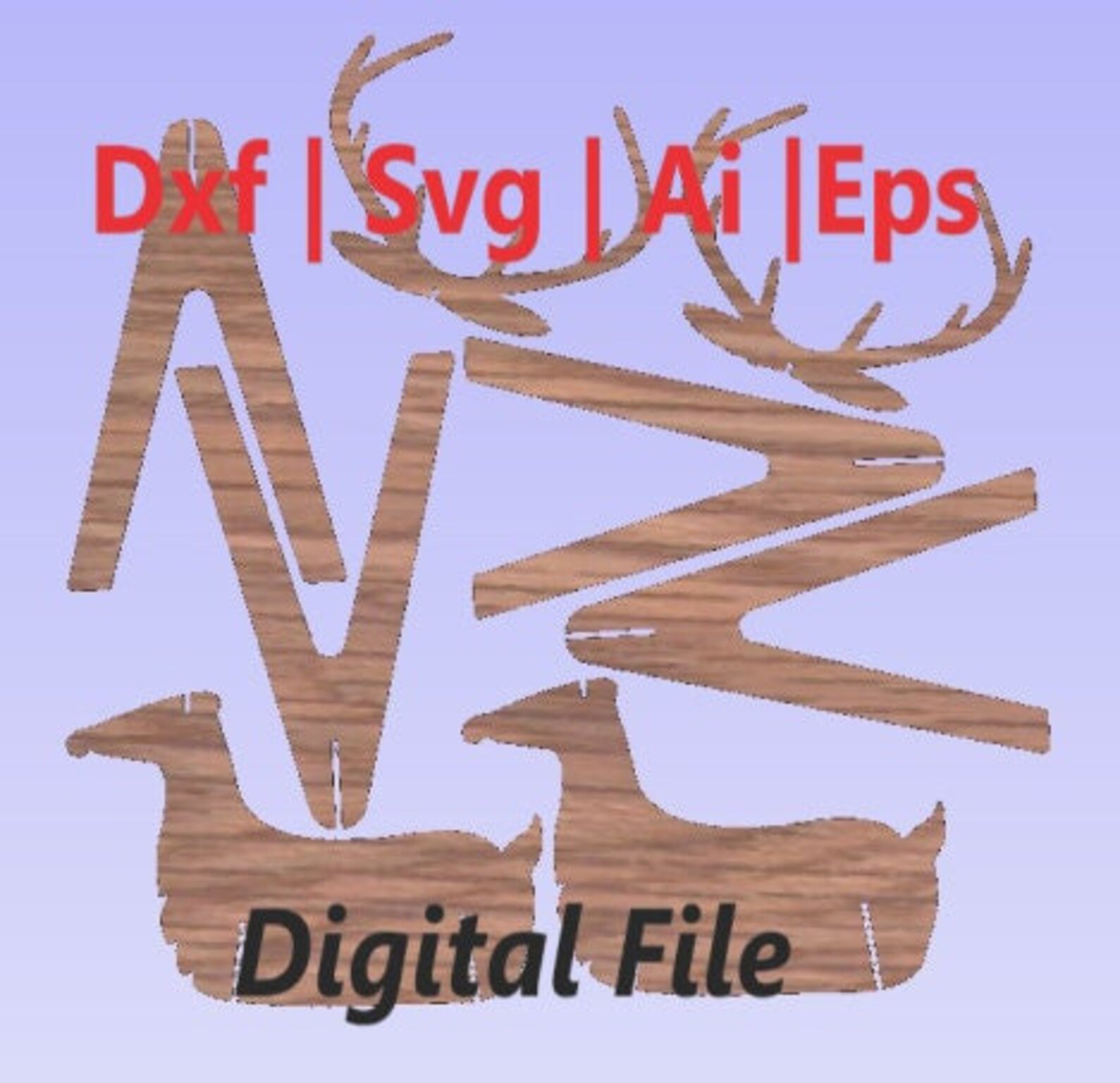 DXF Slot Together Reindeer/ Digital File Reindeers/ SVG Freestanding ...
