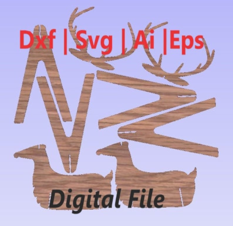 DXF Slot Together Reindeer/ Digital File Reindeers/ SVG Freestanding ...
