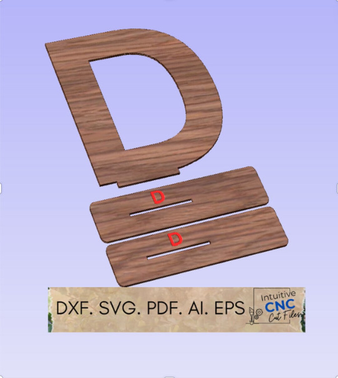 DXF Freestanding 100cm Letter D / CNC Router Cut File/ SVG/ Pdf ...
