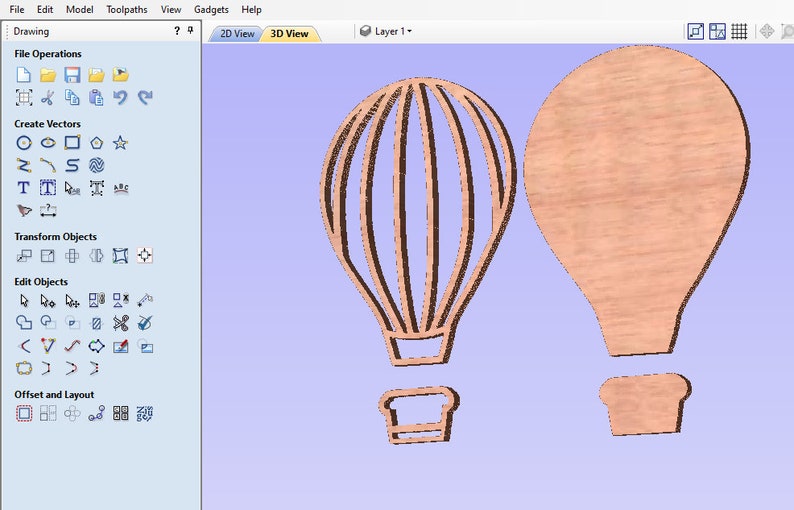 Hot Air Balloon DXF File/ Cri-cut Hot Air Balloon/ SVG Hot Air Balloon ...