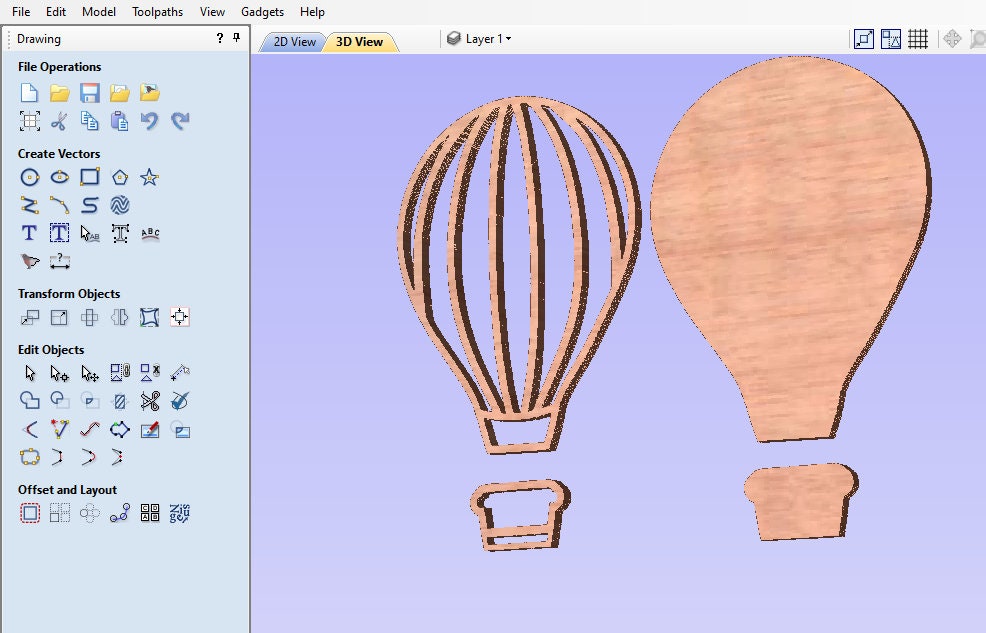Hot Air Balloon DXF File/ Cri-cut Hot Air Balloon/ SVG Hot Air Balloon ...