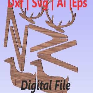 DXF Slot Together Reindeer/ Digital File Reindeers/ SVG Freestanding ...