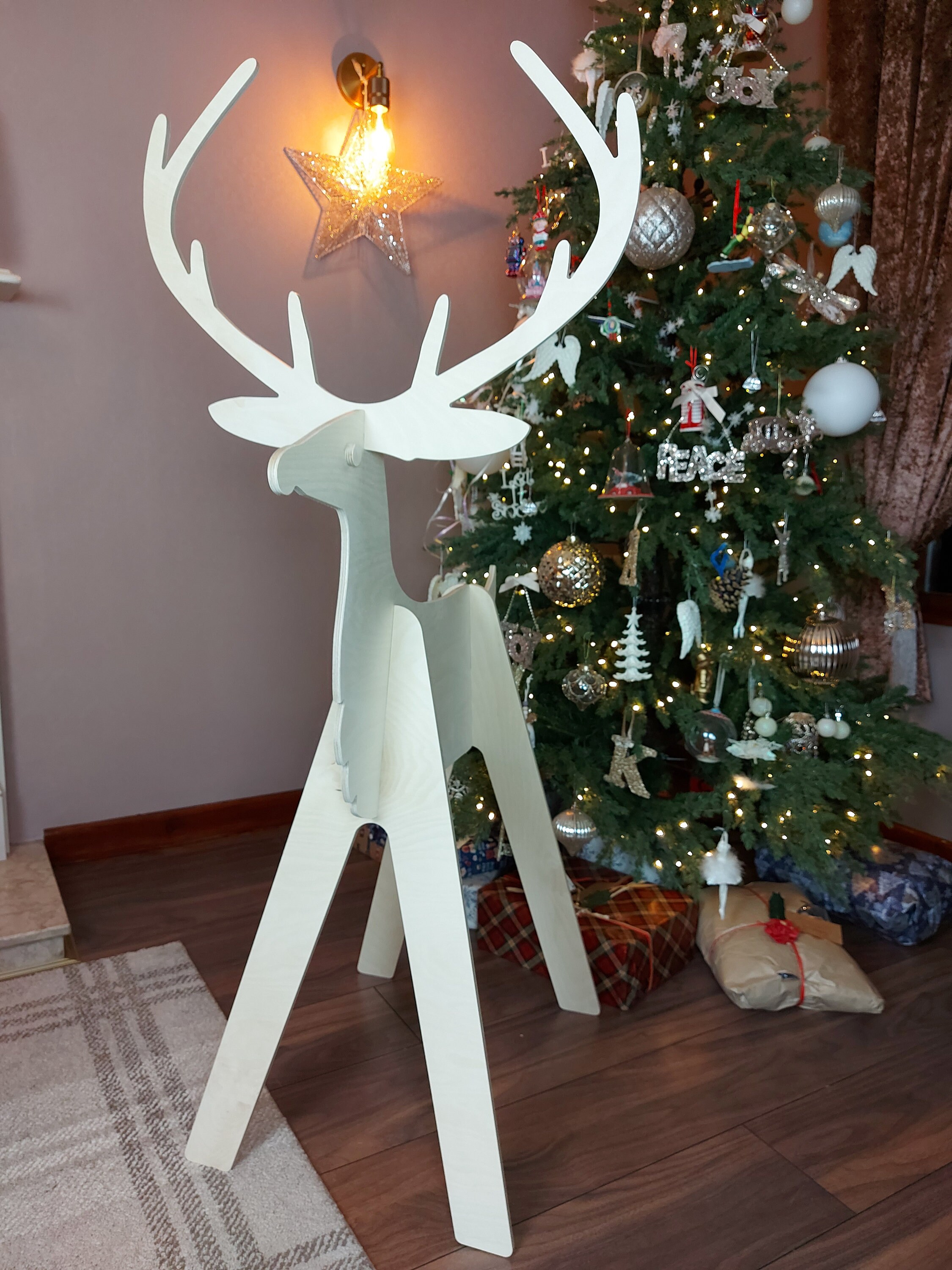 DXF Slot Together Reindeer/ Digital File Reindeers/ SVG Freestanding ...