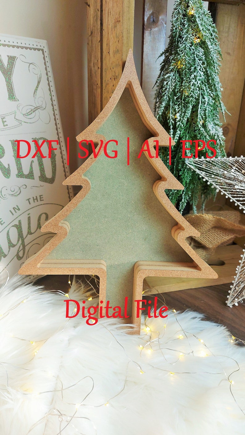 DXF SVG Free Standing Fillable Christmas Tree Digital Cut File .dxf ...