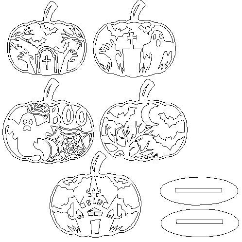 Halloween Props/ DXF Haunted House/ SVG Freestanding Halloween Scenes ...