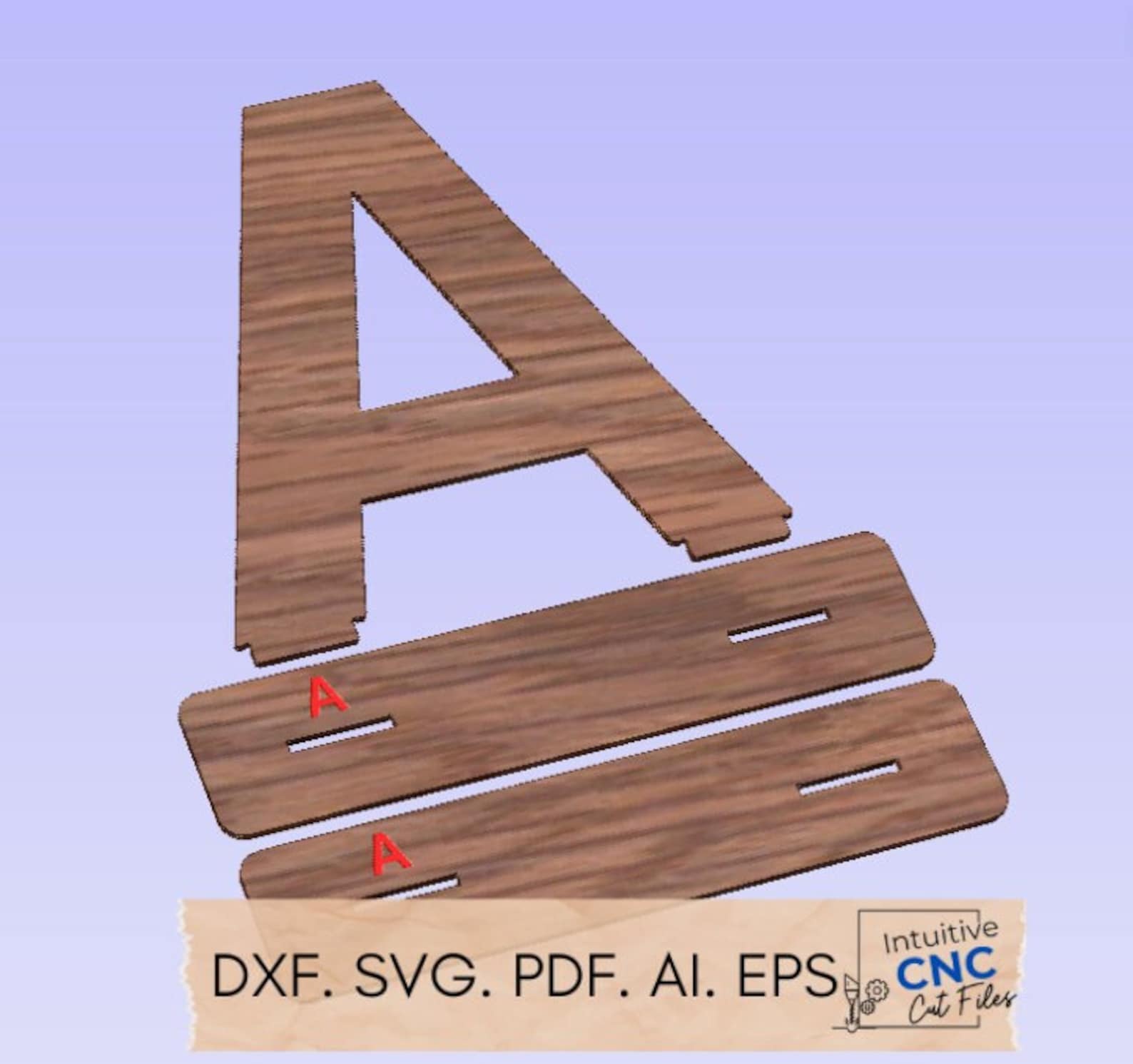 DXF Freestanding 100cm Letter A / CNC Router Cut File/ SVG/ Pdf ...
