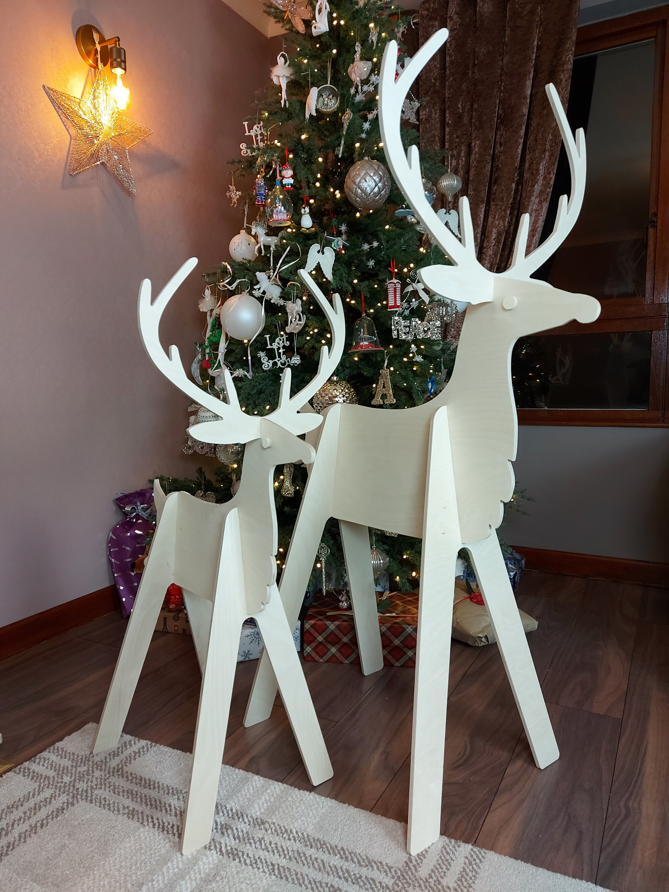 DXF Slot Together Reindeer/ Digital File Reindeers/ SVG Freestanding ...