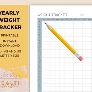 Yearly Weight Loss Tracker Printable Ideal for Health Goals - Etsy