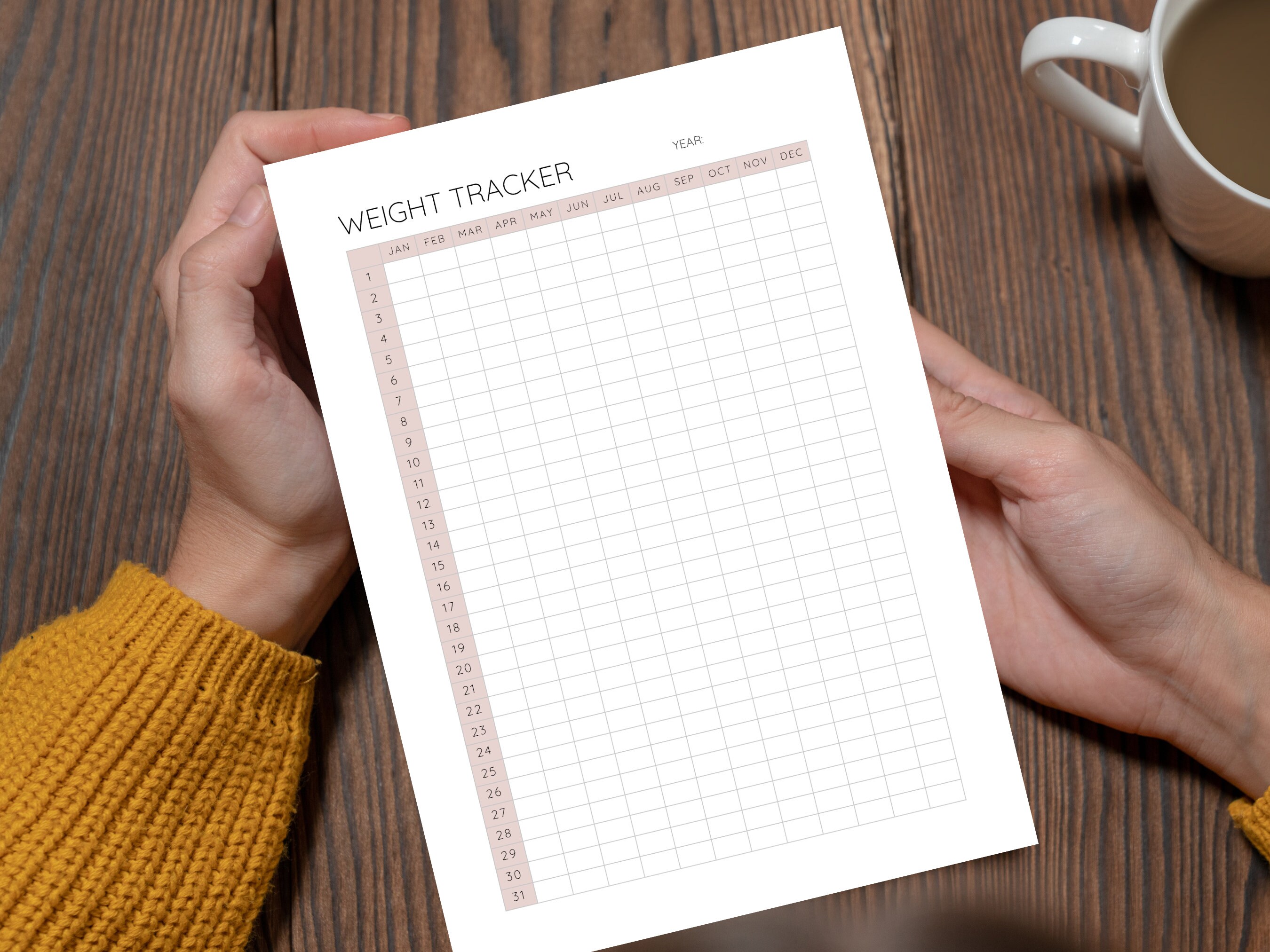 Yearly Weight Loss Tracker Printable Ideal for Health Goals - Etsy