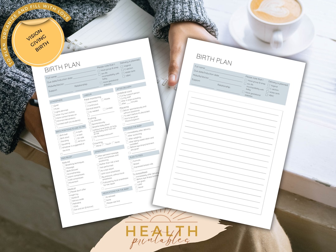 Comprehensive Printable Birth Plan Template: Customize Your Labor ...