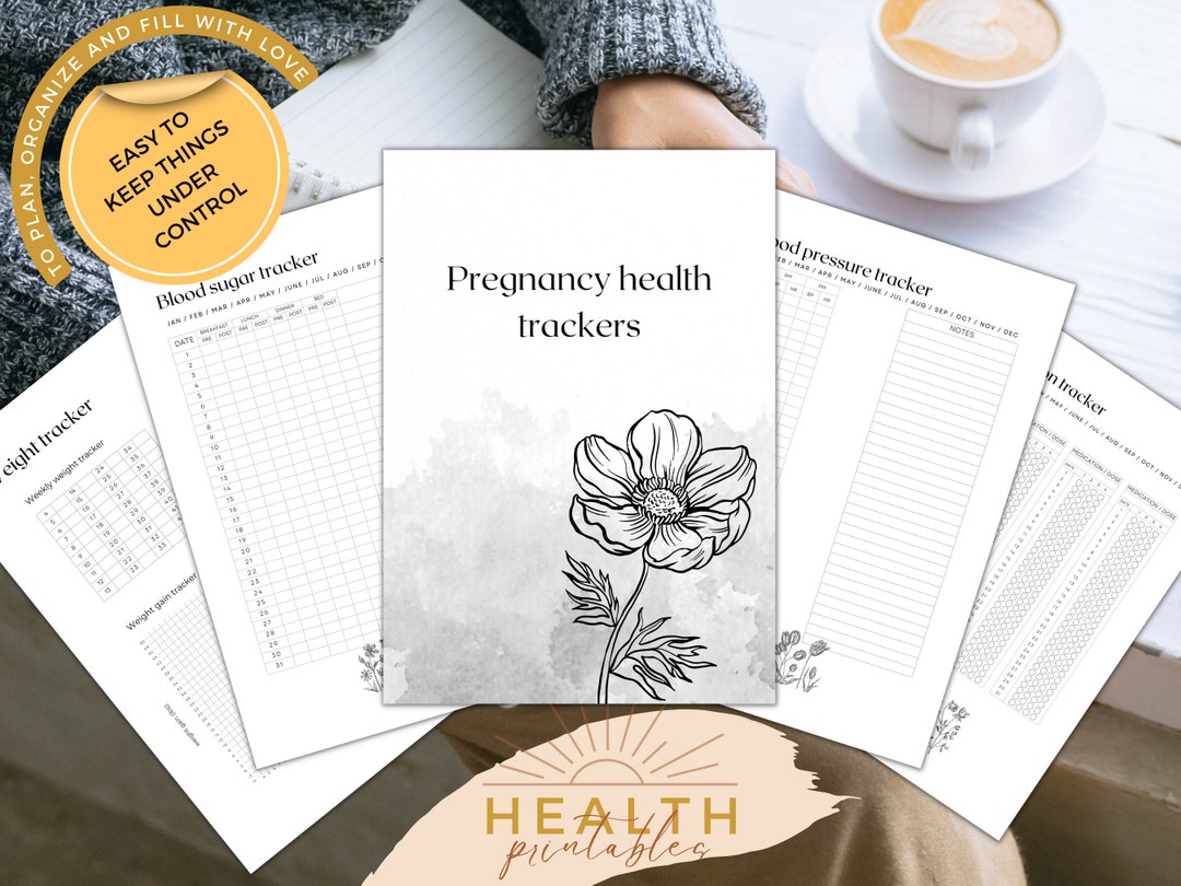 Instant Download Pregnancy Health Trackers, Perfect for Tracking ...