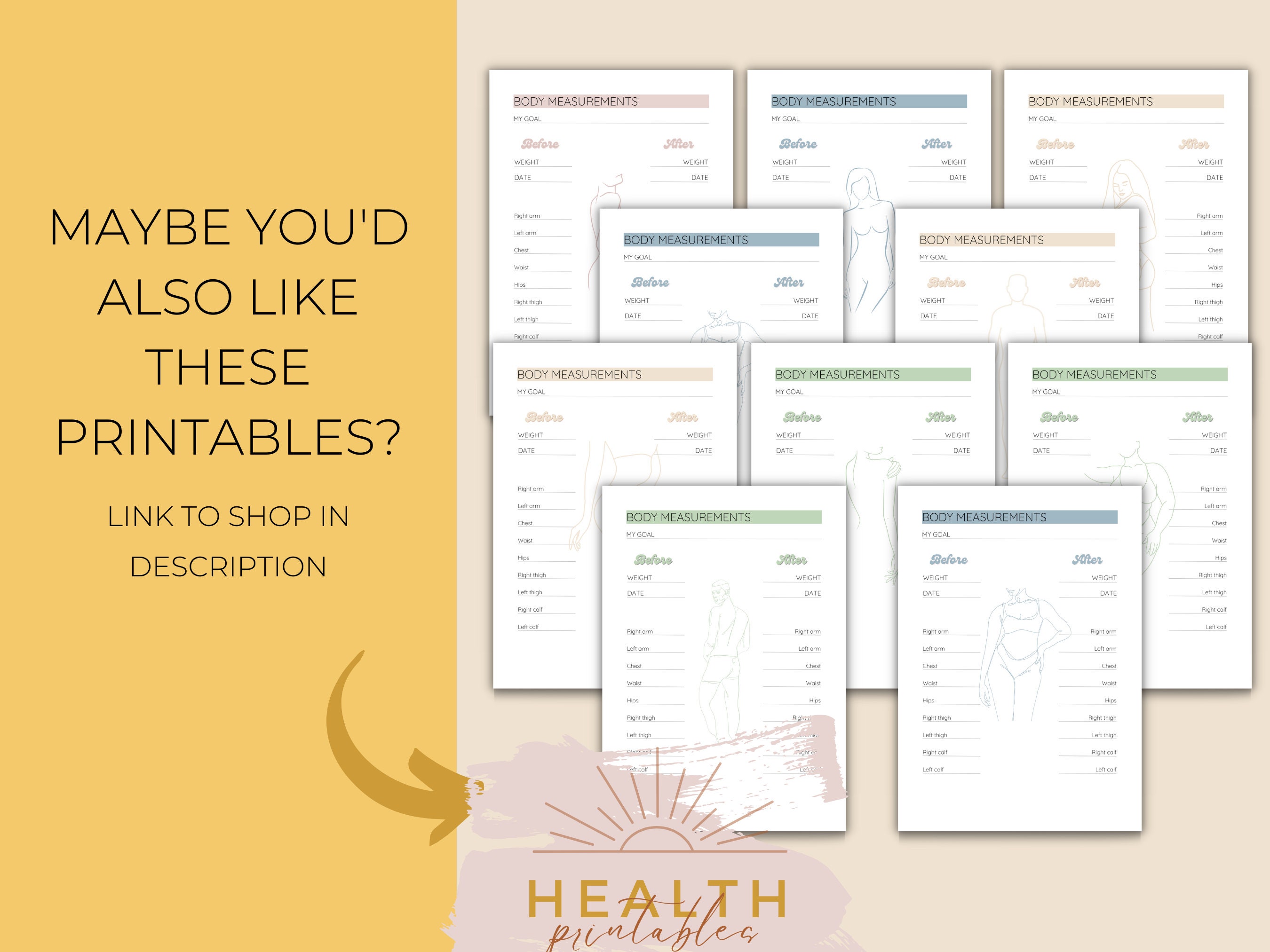 Printable Body Measurement Tracker Great for Personal Health - Etsy