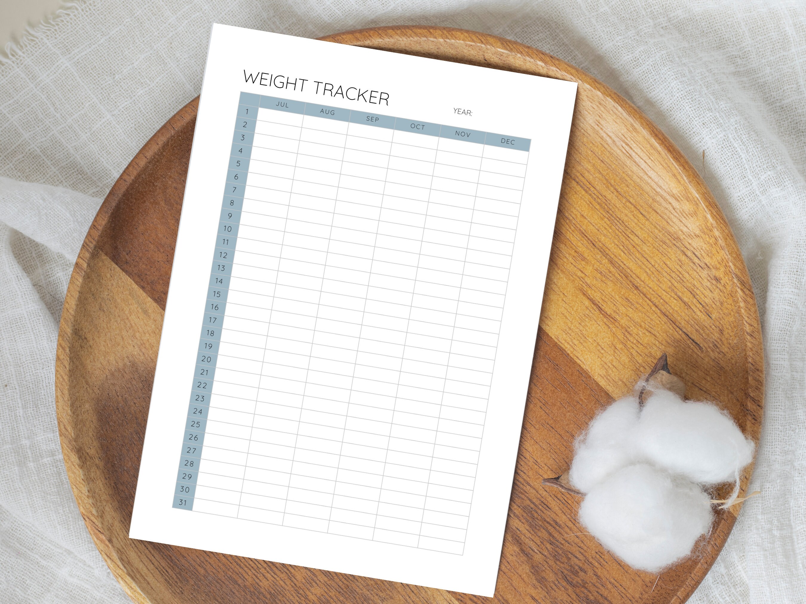 Yearly Weight Loss Tracker Printable Ideal for Health Goals - Etsy