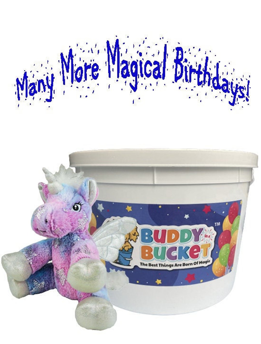 Buddy in A Bucket, Plush Unicorn, Birthday Bucket, Birthday Tradition ...