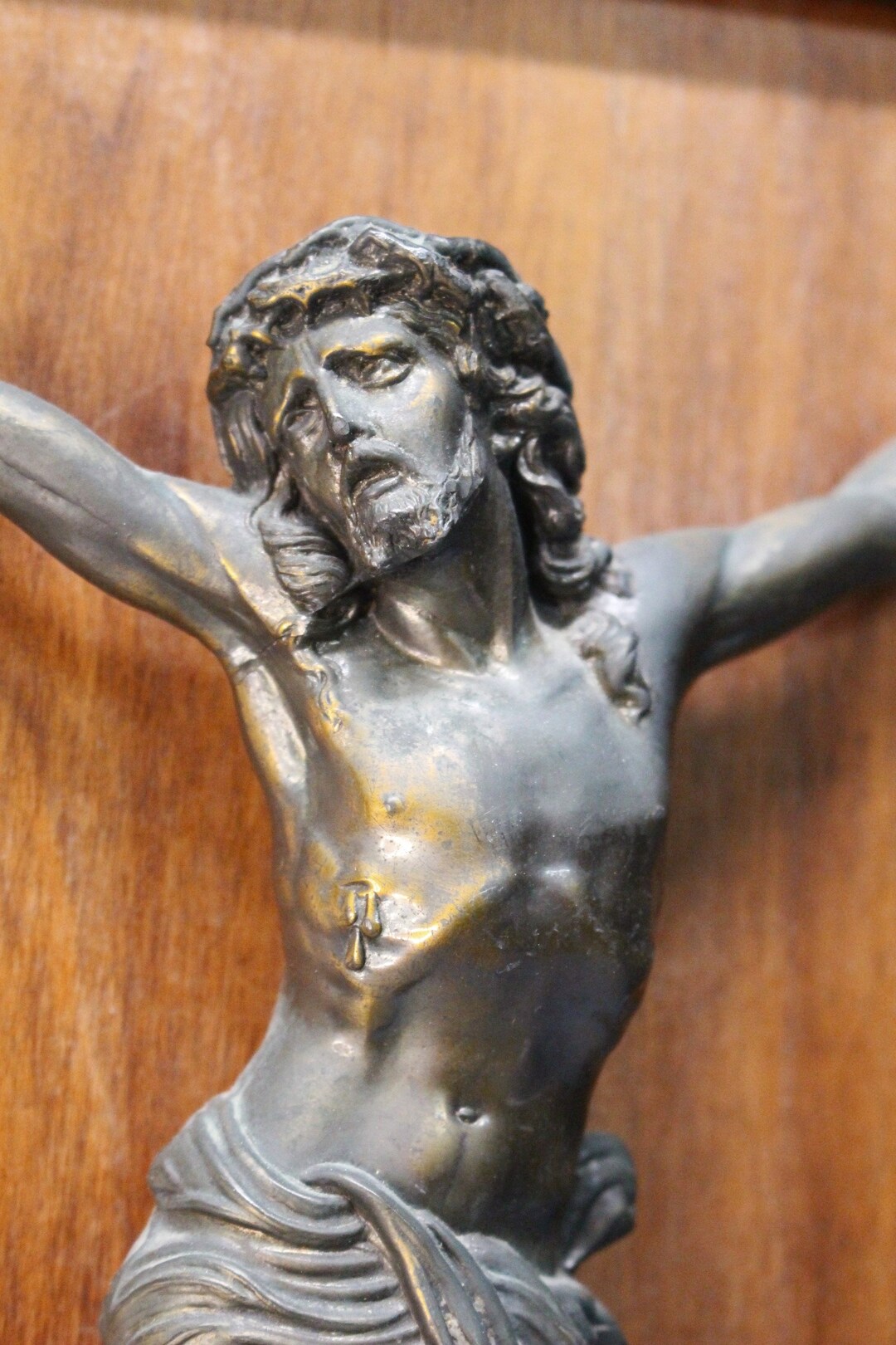 Picture With Christ. Metal Figure in a Beautiful Wooden Frame. 44 X 33 ...
