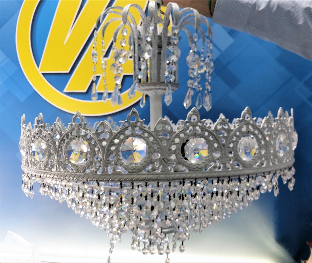 Old Empire Style Ceiling Lamp. Rock Crystal Chandelier. - Etsy