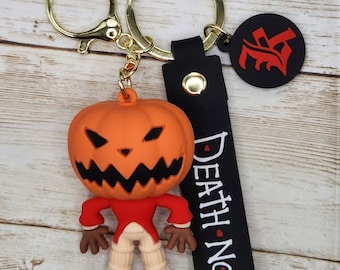 Autumn Pumpkin Head Keychain // Acrylic 3in Keychain - Etsy