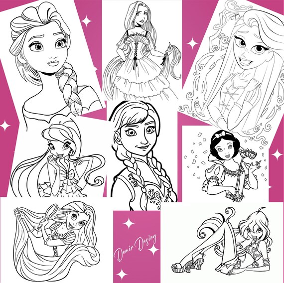 Disney Princess Characters Coloring Pages