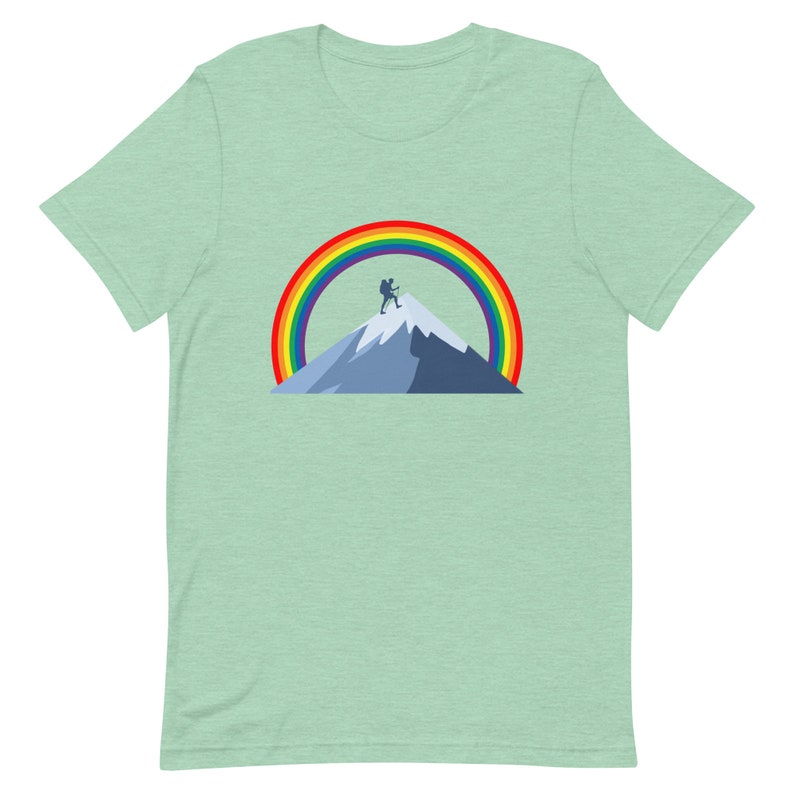 Rainbow Summit LGBTQ Hiker Pride T-shirt - Etsy