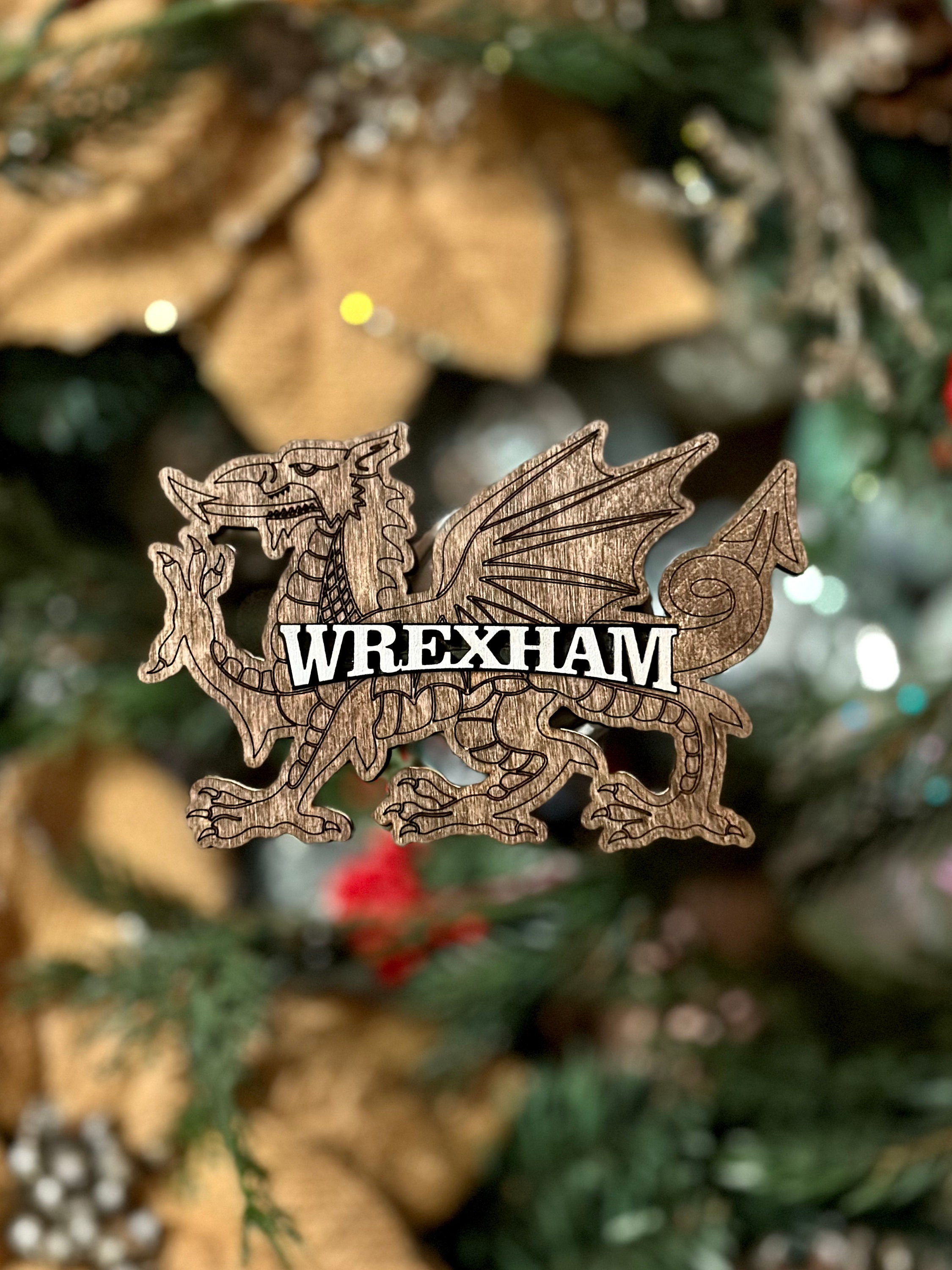 Handmade Wrexham Holiday Ornament, Wrexham Gift, Wrexham Dragon ...