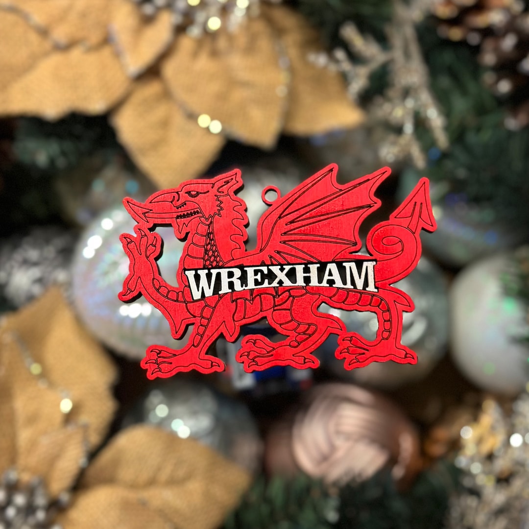 Handmade Wrexham Holiday Ornament, Wrexham Gift, Wrexham Dragon, Wrexham Welsh Football, Wales ...