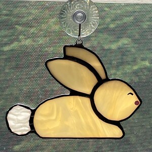 Stained Glass Bunny Rabbit Suncatcher Ornament Easter, Easter Decor ...