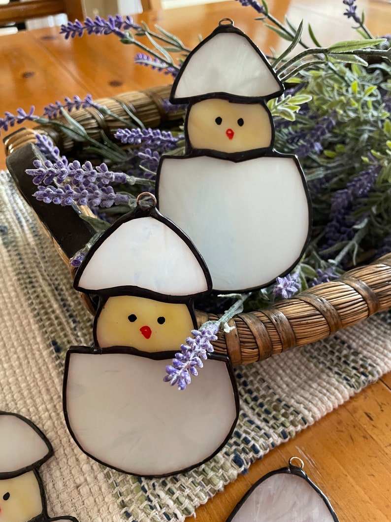 Stained Glass Chick Suncatcher Ornament Easter, Easter Decor, Window ...