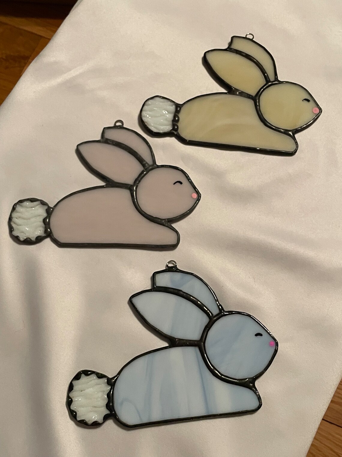 Stained Glass Bunny Rabbit Suncatcher Ornament Easter, Easter Decor ...