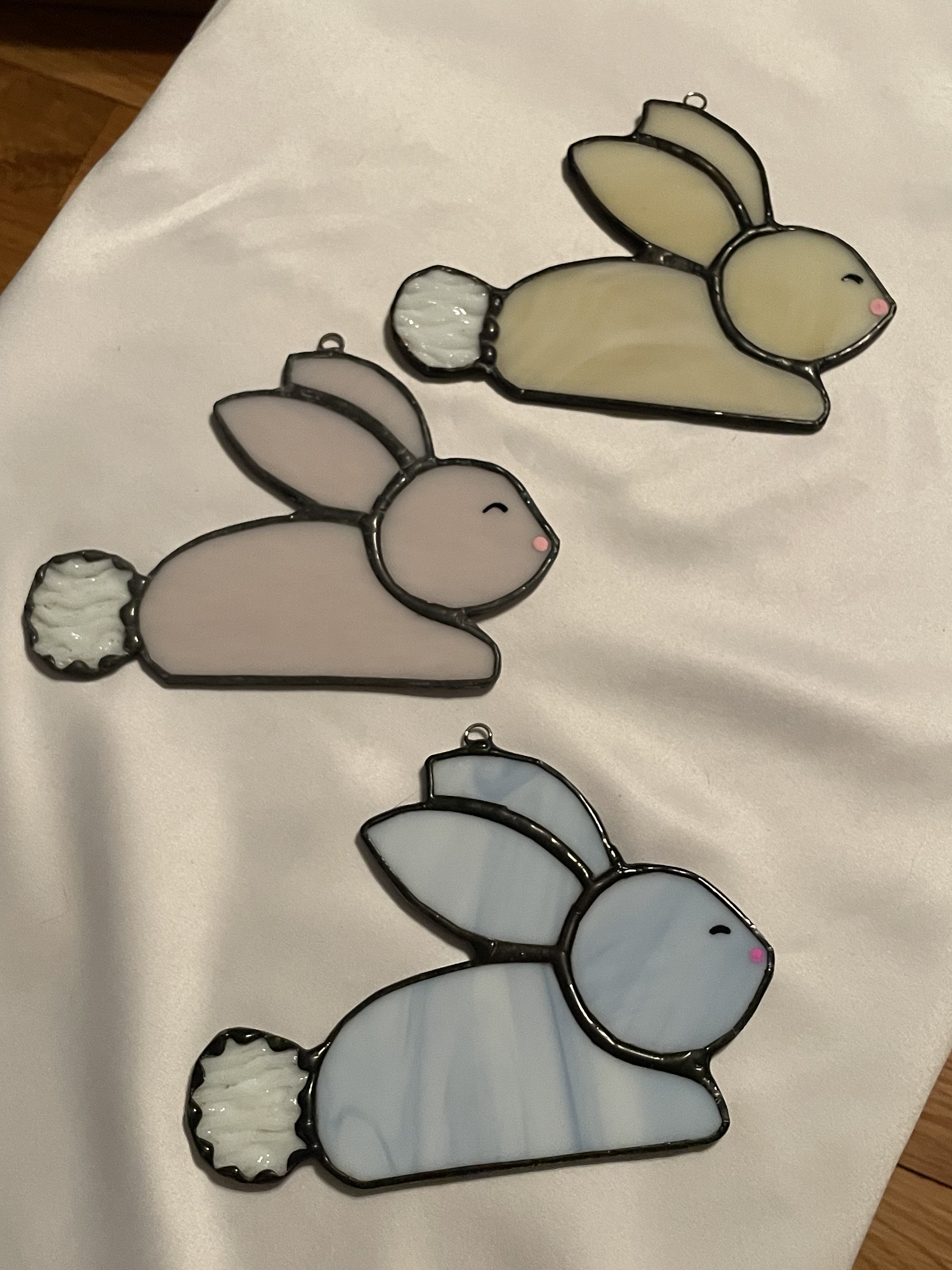 Stained Glass Bunny Rabbit Suncatcher Ornament Easter, Easter Decor ...