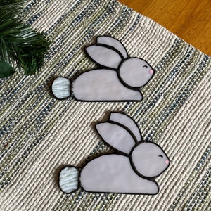 Stained Glass Bunny Rabbit Suncatcher Ornament Easter, Easter Decor ...