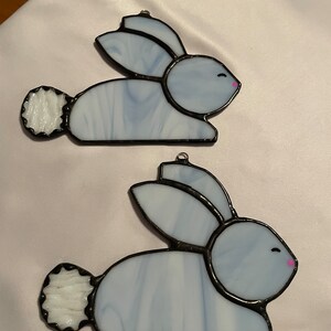 Stained Glass Bunny Rabbit Suncatcher Ornament Easter, Easter Decor ...
