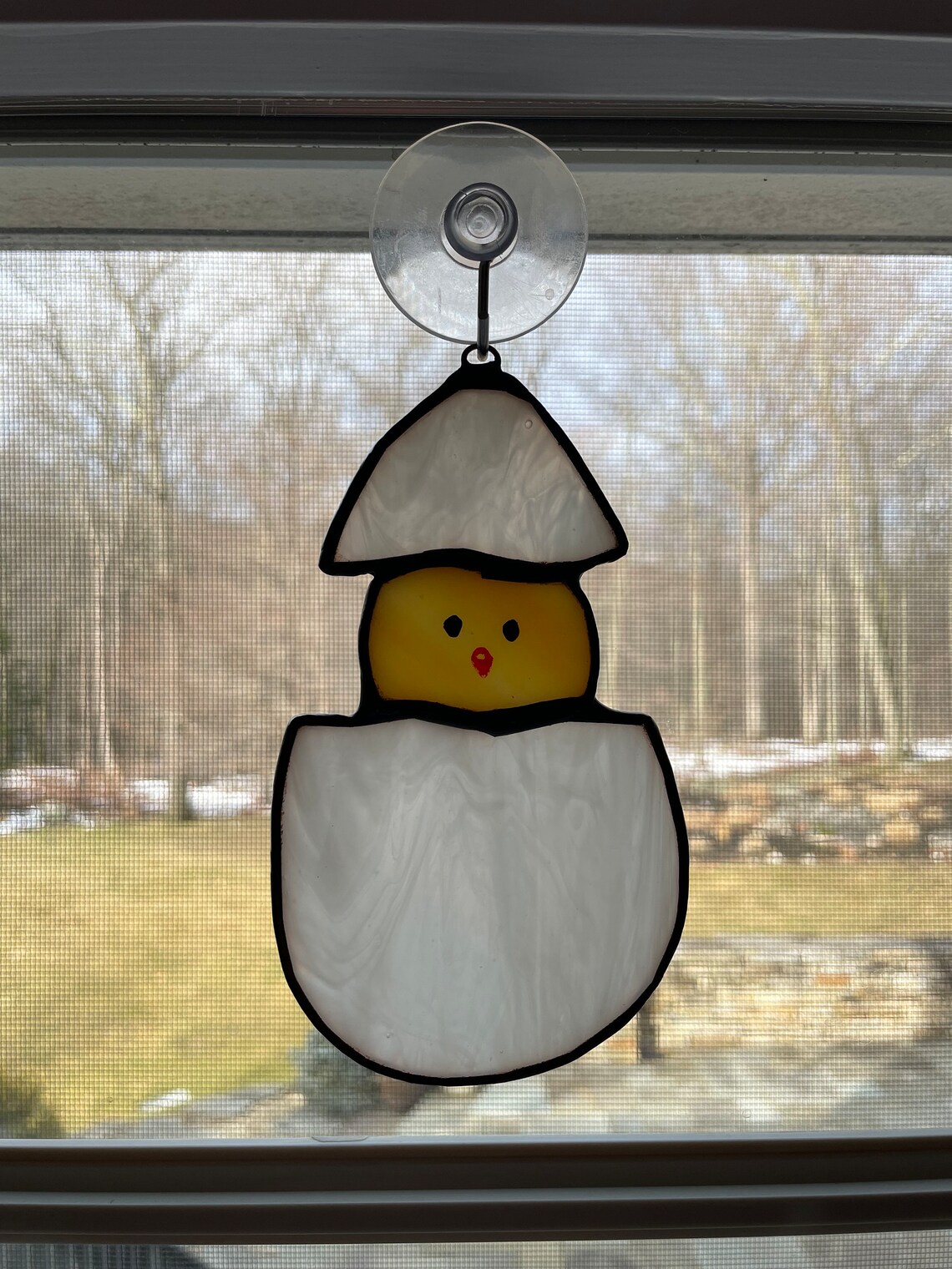 Stained Glass Chick Suncatcher Ornament Easter, Easter Decor, Window ...