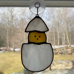 Stained Glass Chick Suncatcher Ornament Easter, Easter Decor, Window ...