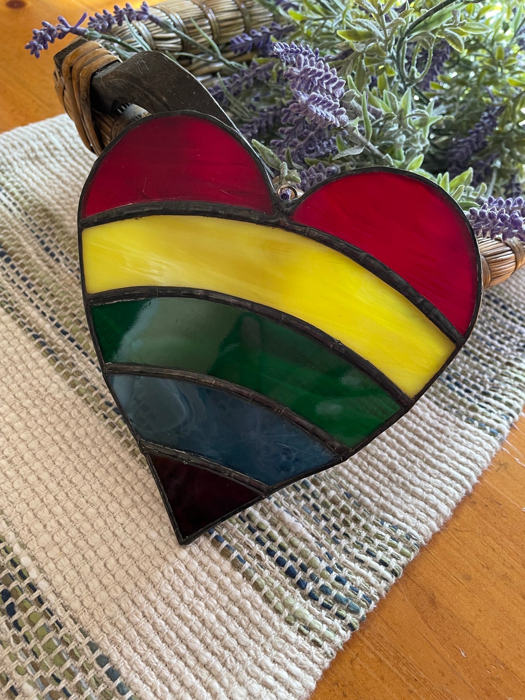 Rainbow Heart Stained Glass, Suncatcher, Gift Idea, LGBTQ, Pride, Trans ...