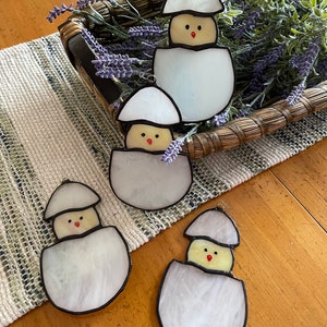 Stained Glass Chick Suncatcher Ornament Easter, Easter Decor, Window ...