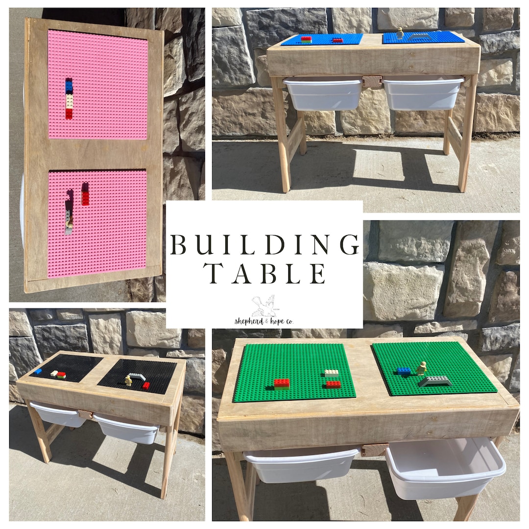 Lego Building Table | Table for Block Play | Small Kid's Table With ...