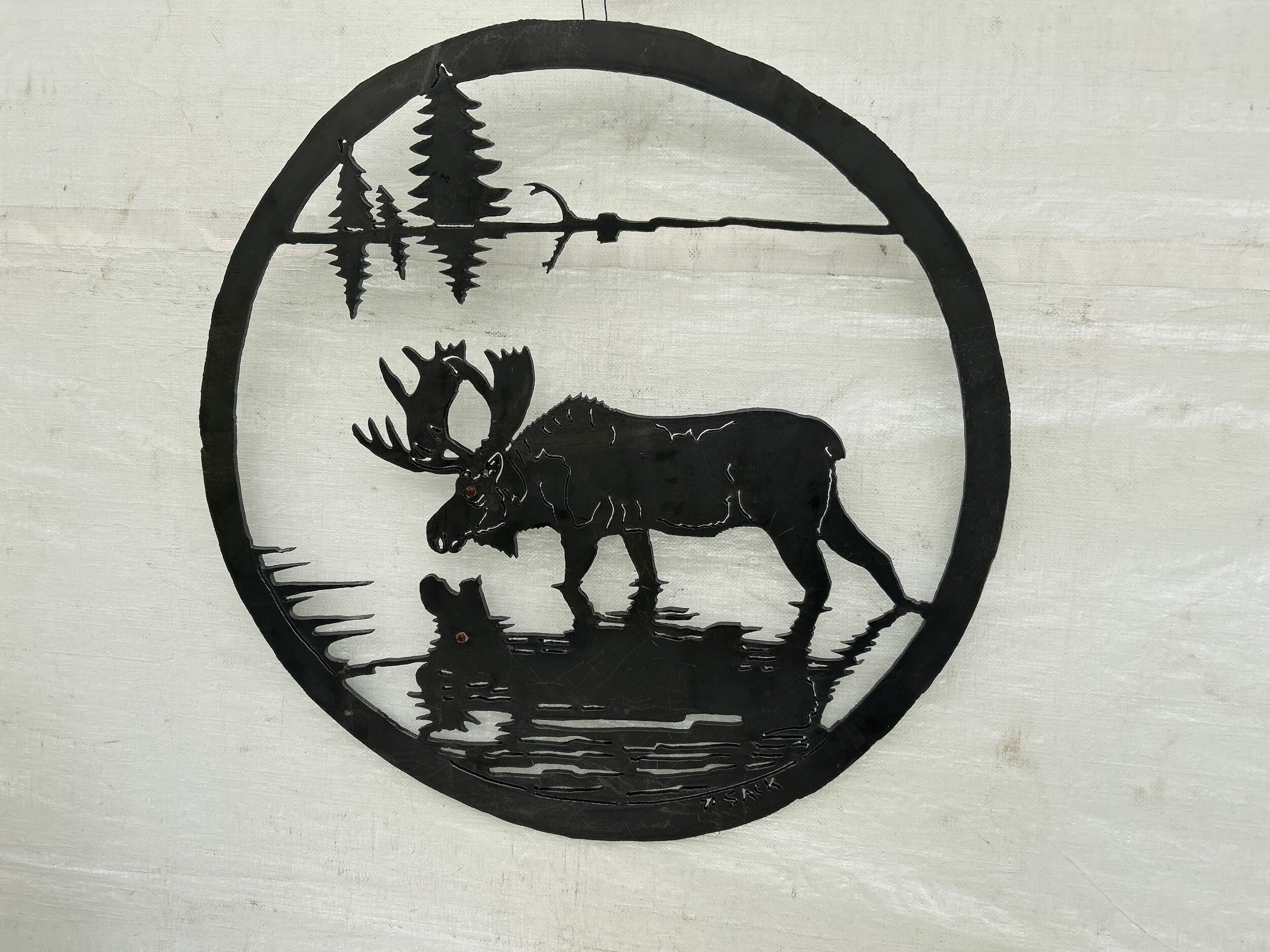 Metal Moose Silhouette With Detailed Cuts and Accent Stones - Etsy