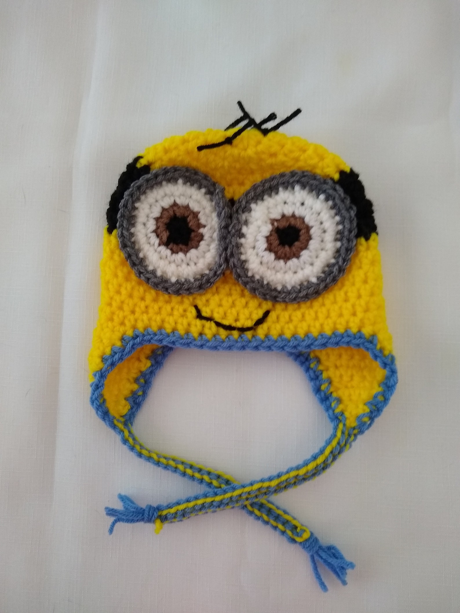 Minion Ear Flap Hat - "bob" - Hand Made Crochet - Etsy