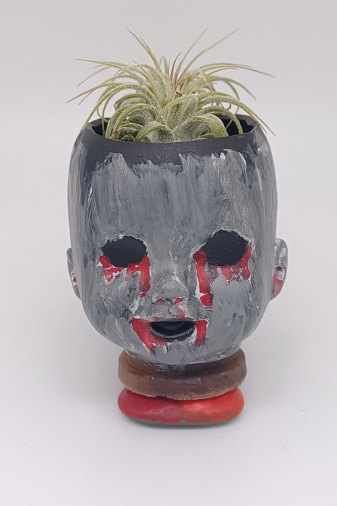 Hand Painted Bleeding Baby Creepy, Tiny Doll Head Planter Unique Gift ...
