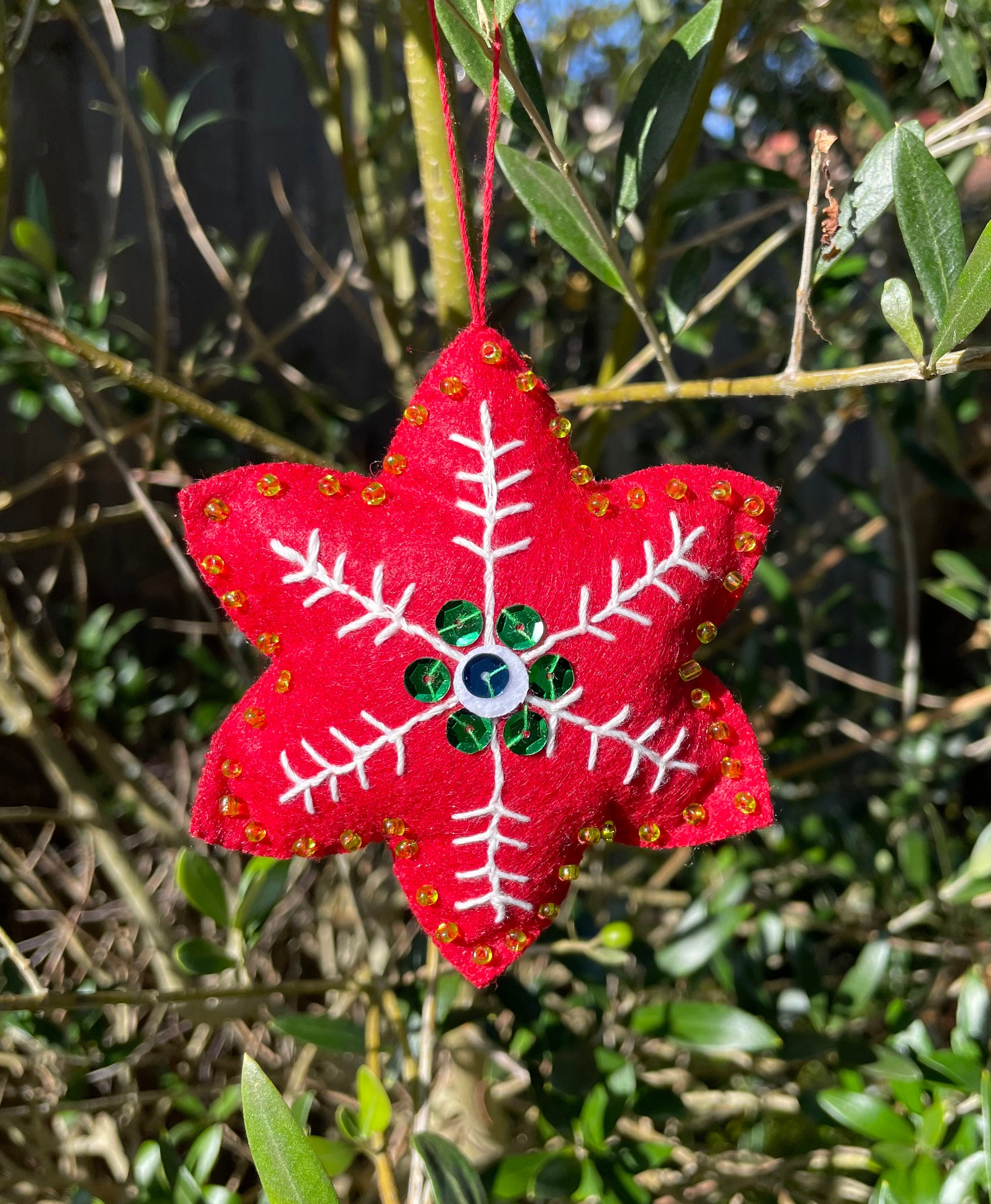 Felt Christmas Star Decoration - Etsy