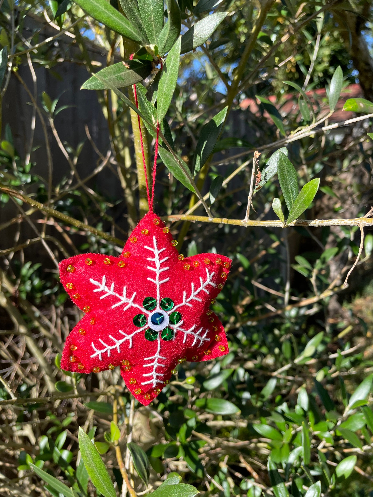Felt Christmas Star Decoration - Etsy