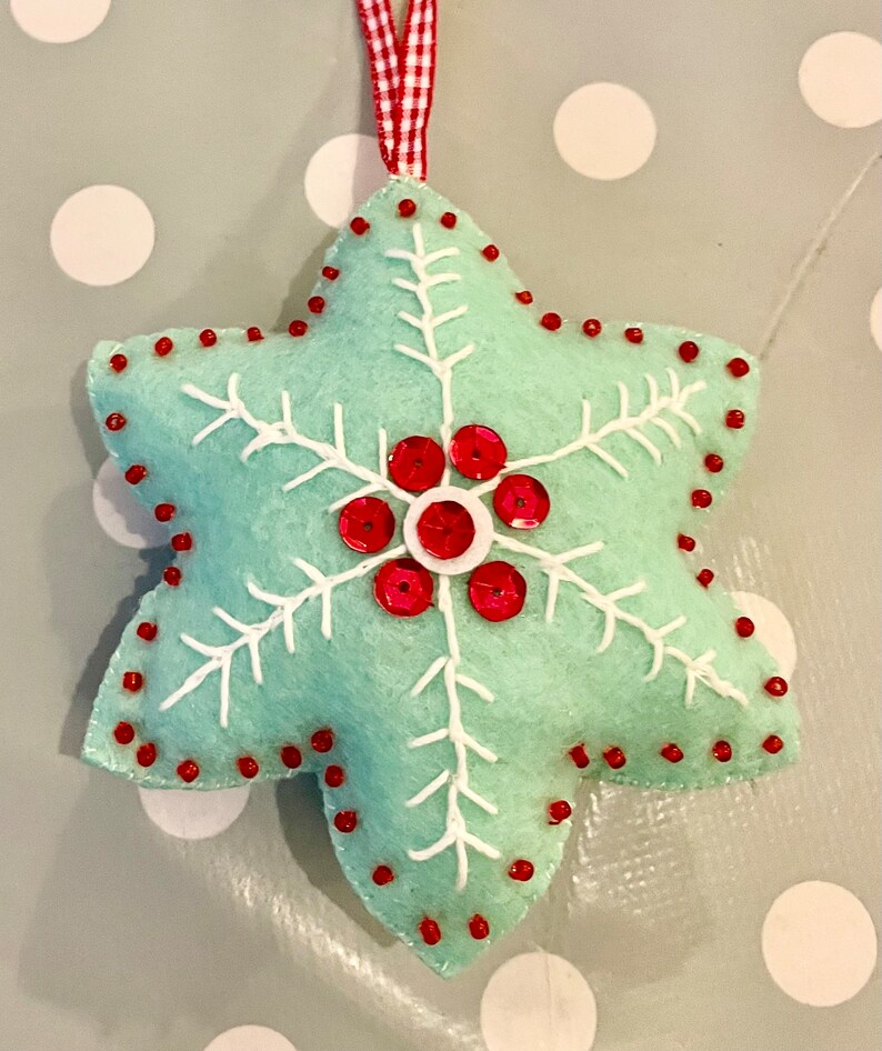 Felt Christmas Star Decoration - Etsy