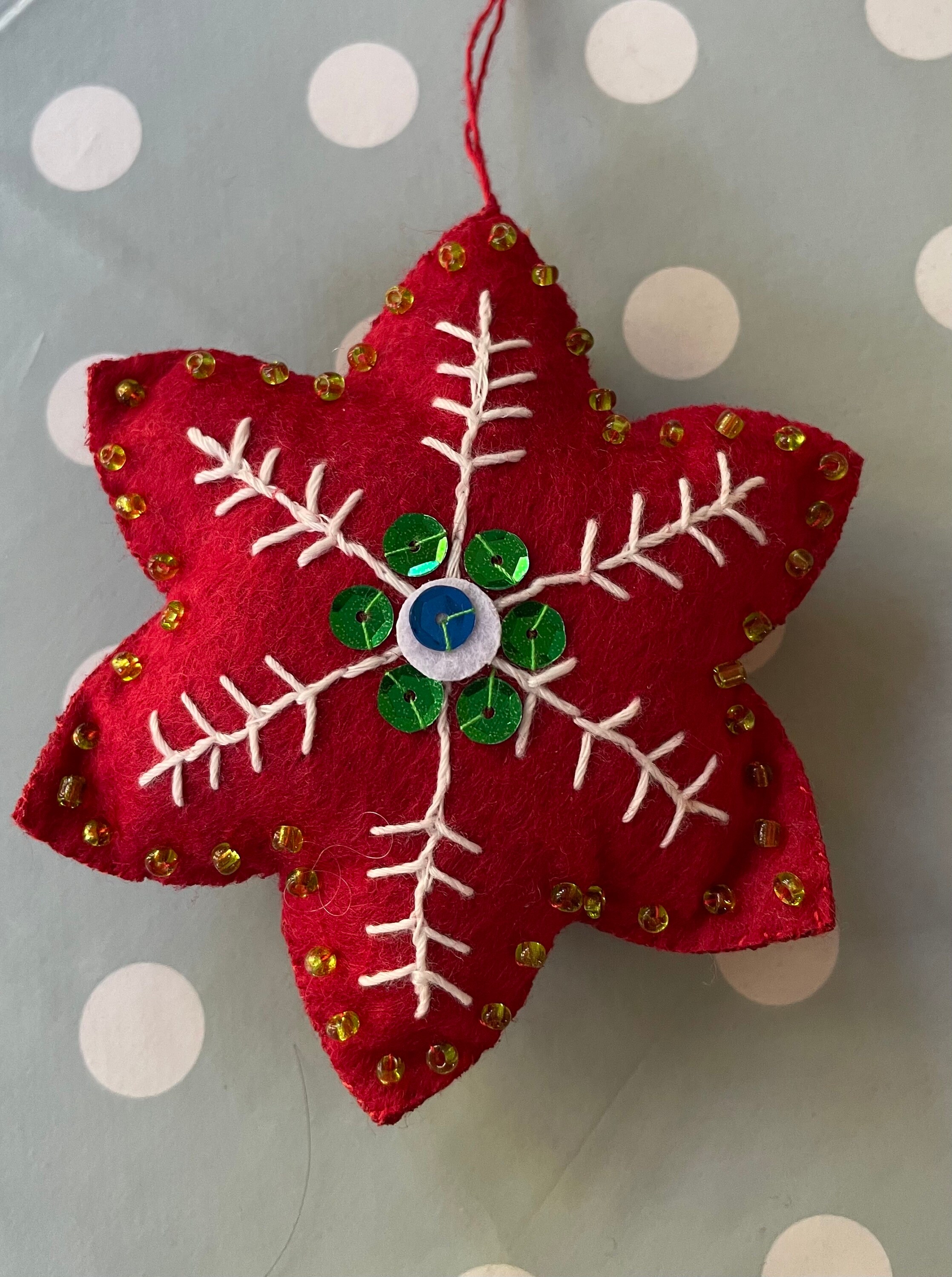 Felt Christmas Star Decoration - Etsy